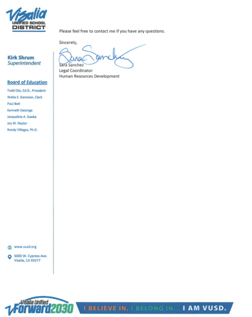 Public Records Request: Visalia Unified School District – update 1/21 ...